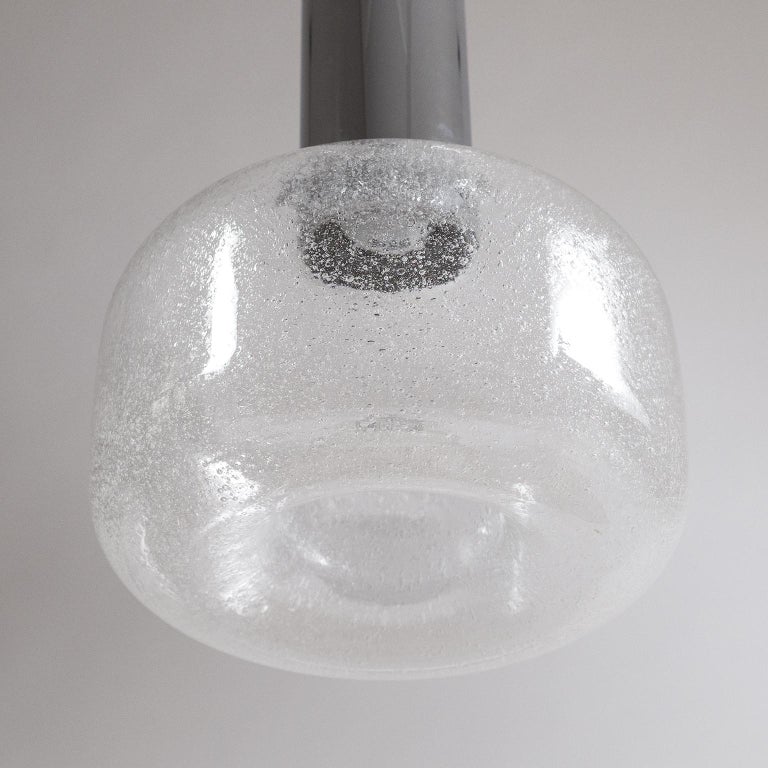 Limburg Glass and Chrome Pendant, 1970s For Sale at 1stDibs