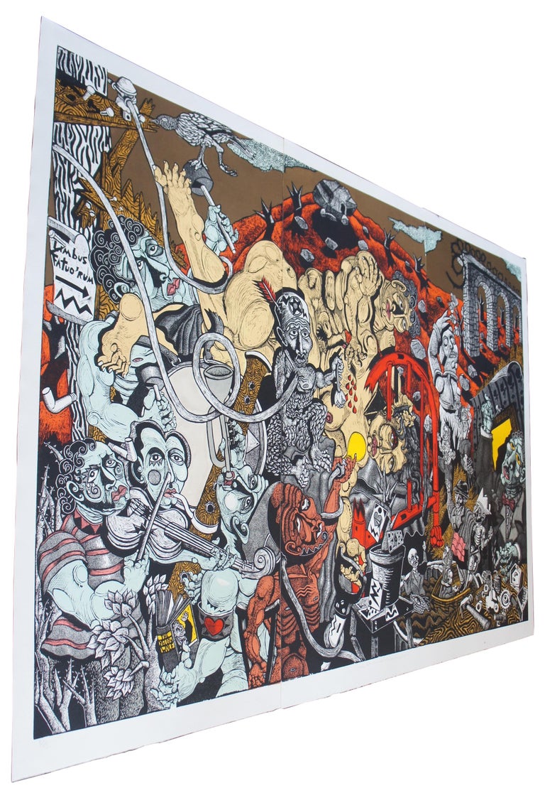 Limbus Fatu Orum Map of a Mechanical Opera by Jay Bolotin Woodcut Print ...