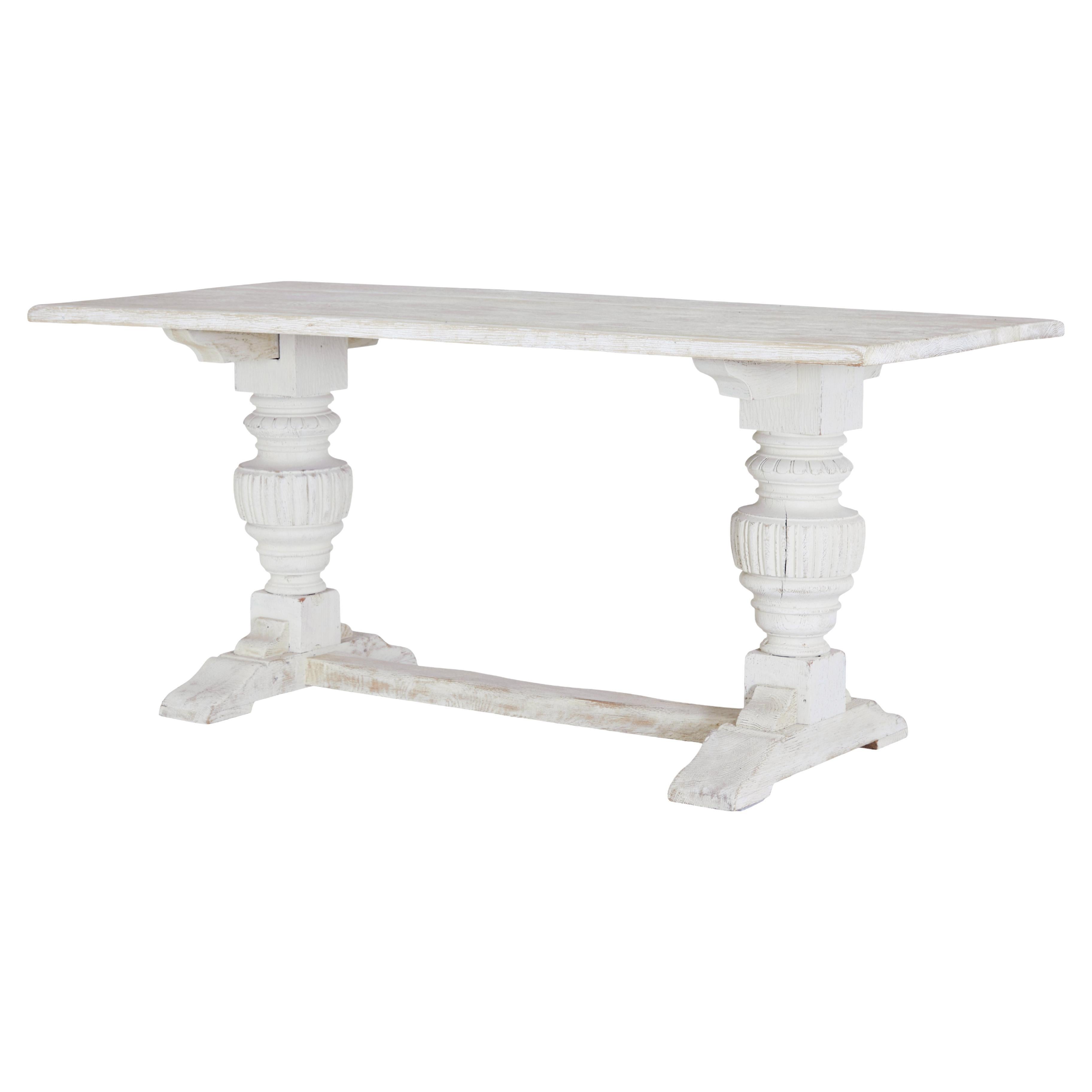 Custom Oak Parkay Top Dining Table on Chrome Support at 1stDibs ...