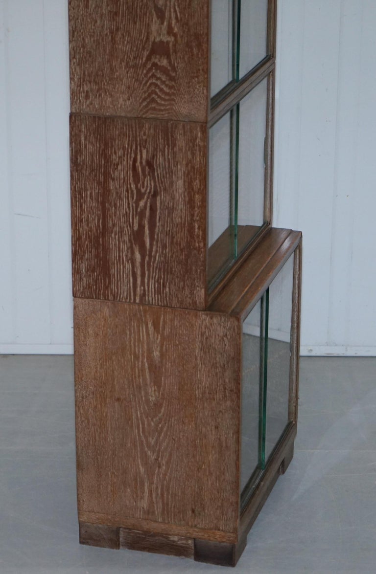 Limed Oak Modular Minty Oxford Antique Stacking Legal Bookcase, circa ...