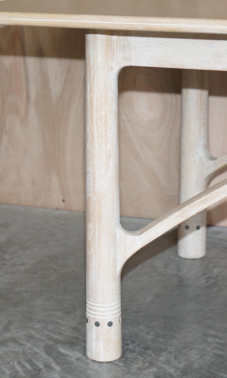 Limed Oak and Pewter Inlaid David Gregson Arts and Crafts Dining Table ...