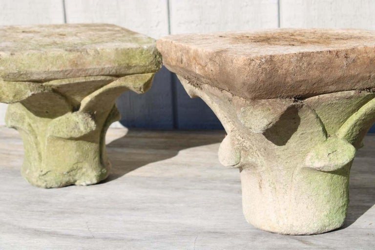 Limestone Capitals, Medieval, Carved at 1stDibs