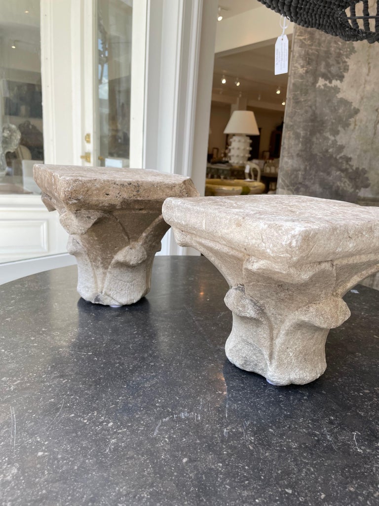 Limestone Capitals, Medieval, Carved at 1stDibs