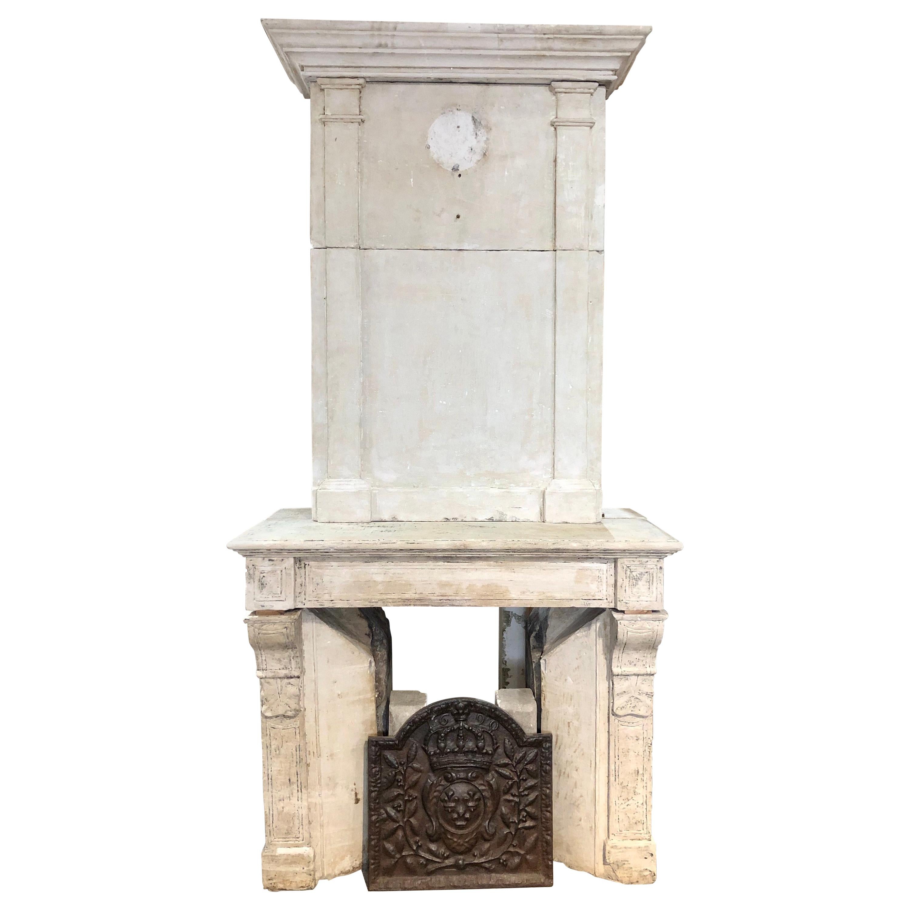 Antique Louis XIII Style Limestone Fireplace Mantel from the Loire ...