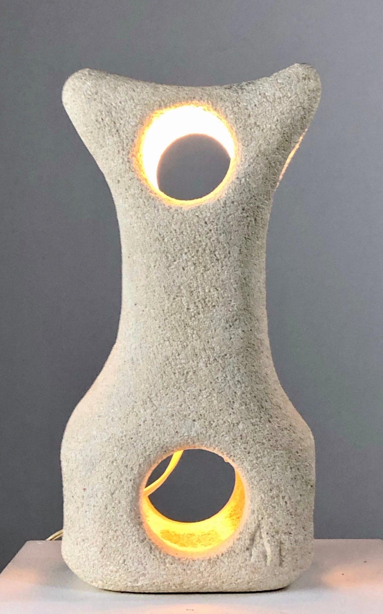 Limestone, Table Lamp, Albert Tormos, France, 1970 For Sale at 1stDibs