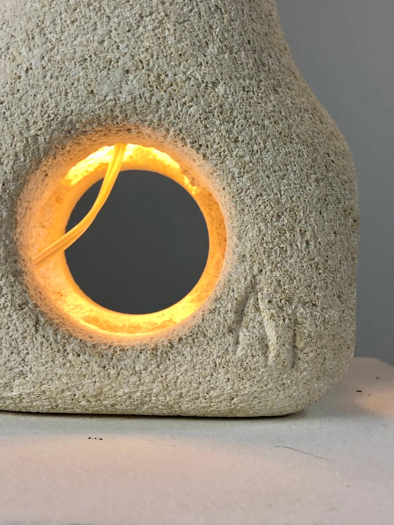Limestone, Table Lamp, Albert Tormos, France, 1970 For Sale at 1stDibs