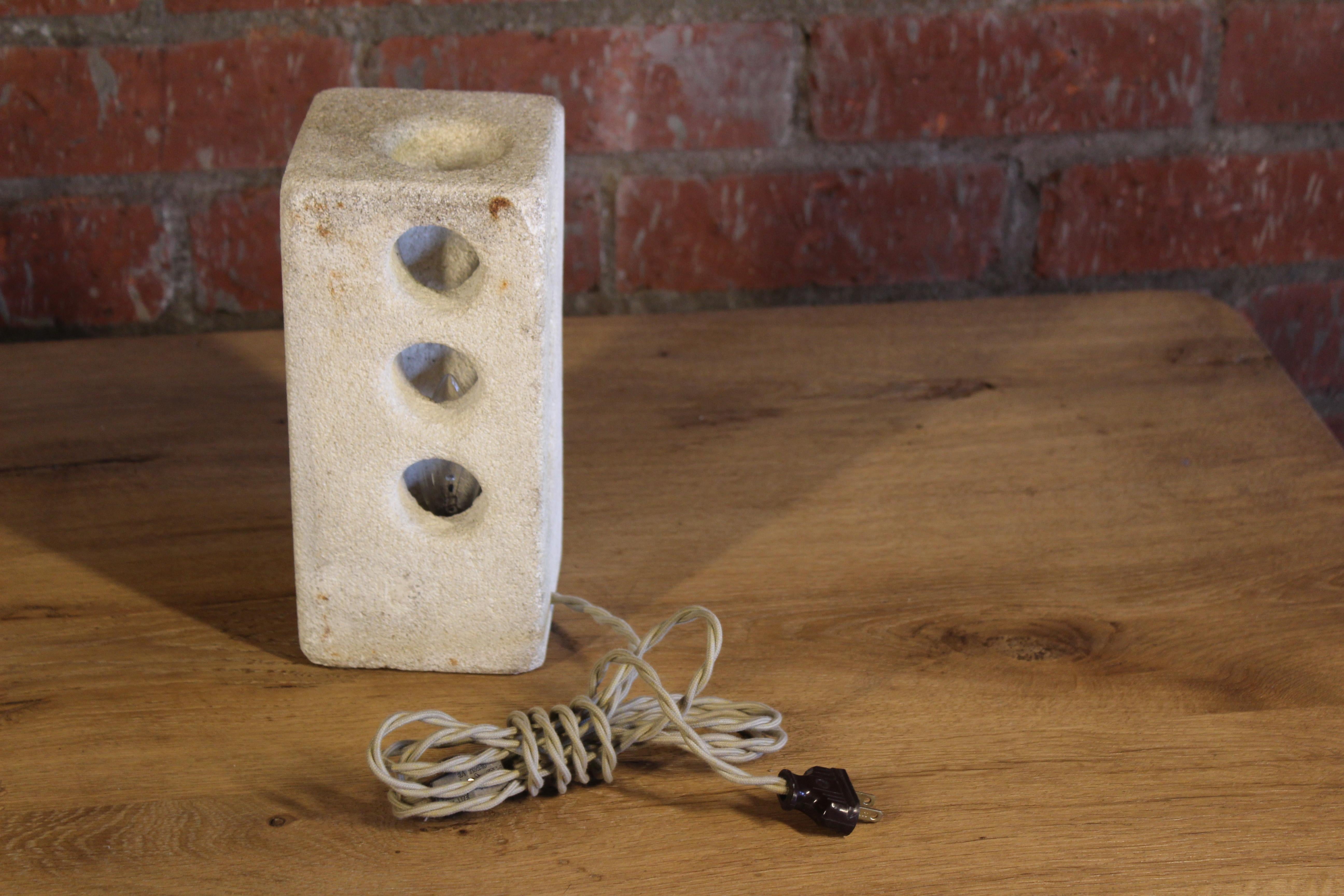 Limestone Table Lamp by Albert Tormos, France, 1970s For Sale at 1stDibs