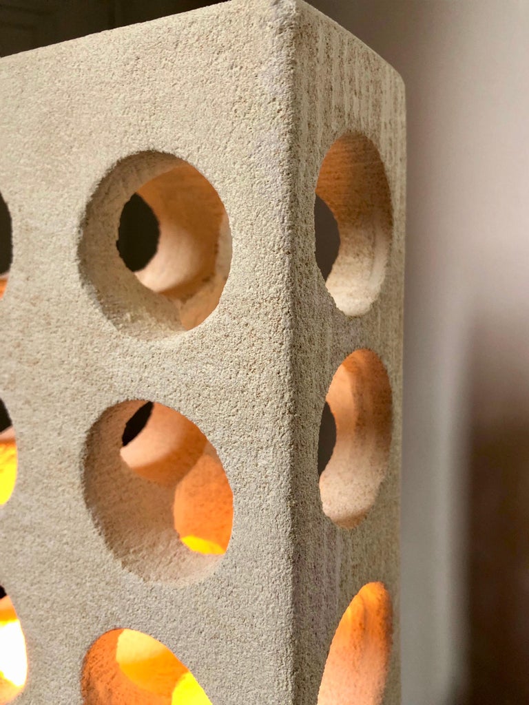 Limestone Table Lamp by Albert Tormos, France For Sale at 1stDibs