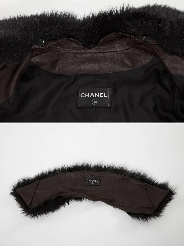 Chanel Runway Leather and Faux Fur Biker Coat, Fall-Winter 2010-2011 at ...