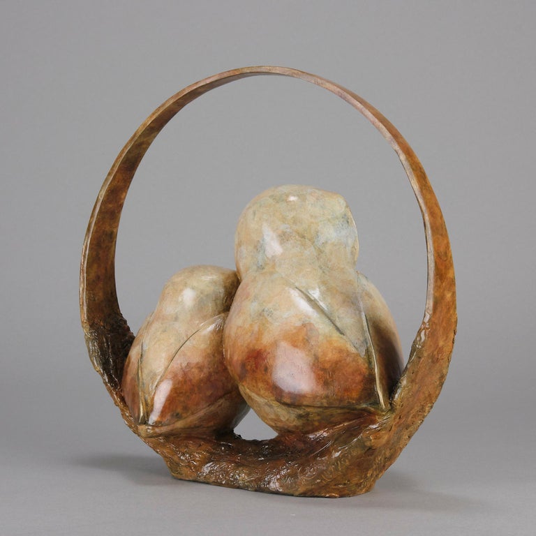 Limited Edition Contemporary Bronze "Cute as Buttons" by Roxy Winterburn For Sale at 1stDibs