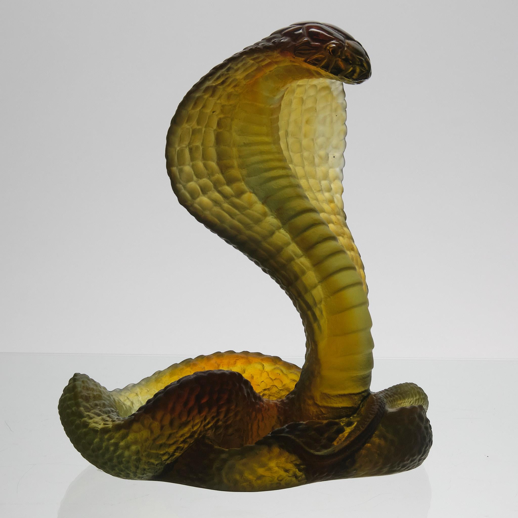 Limited Edition Contemporary Glass Sculpture entitled "Rearing Cobra ...