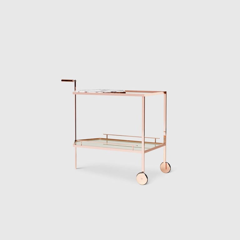Limited Edition Gin Lane bar cart by Yabu Pushelberg Rose Copper ...