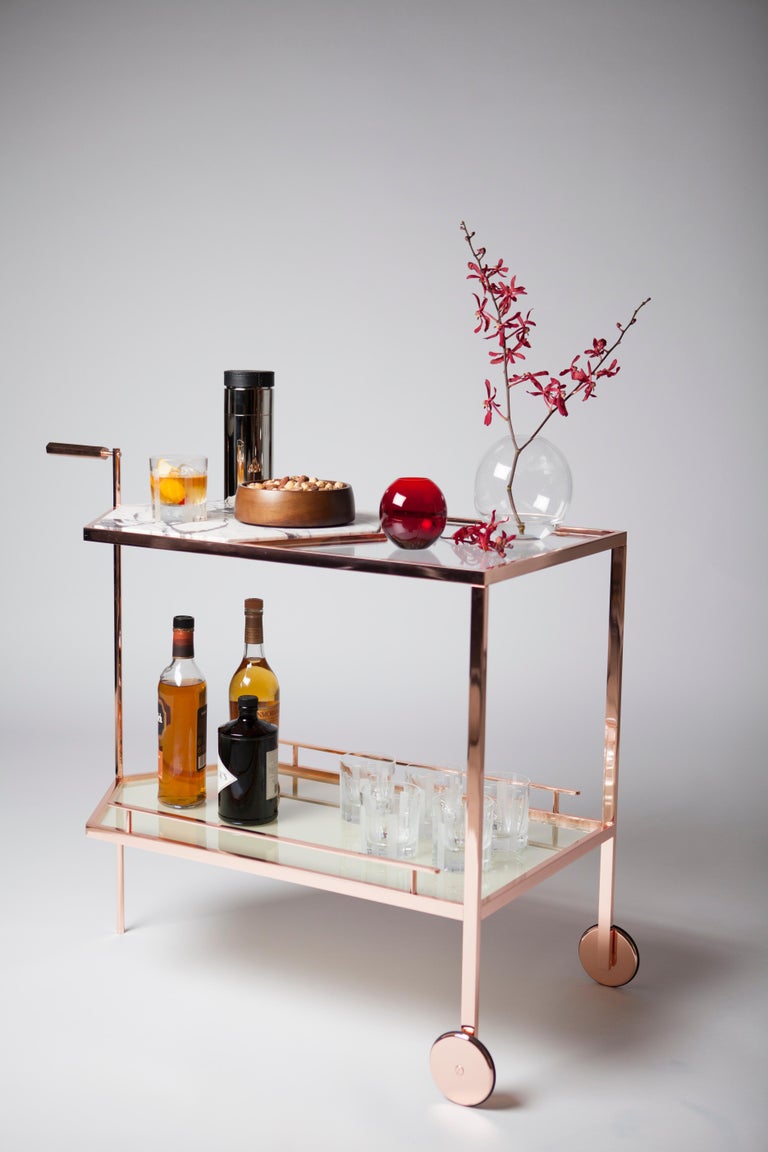 Limited Edition Gin Lane bar cart by Yabu Pushelberg Rose Copper ...