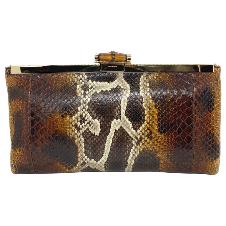 Limited Edition Gucci Tom Ford Python Minaudière Runway Frame Bag at ...
