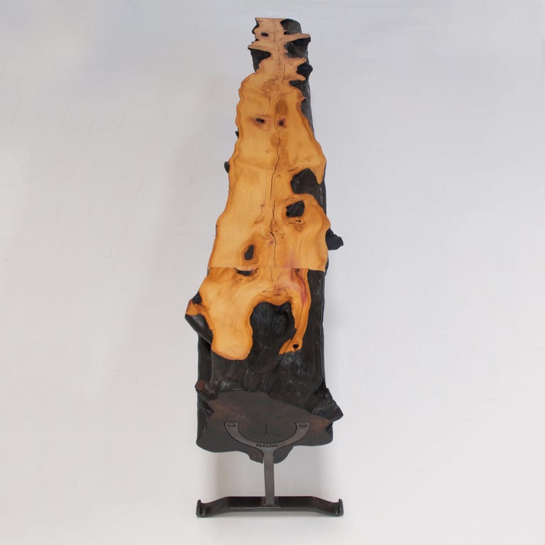 Limited Edition Hand Sculpted Scottish Yew Log Bench For Sale at 1stDibs