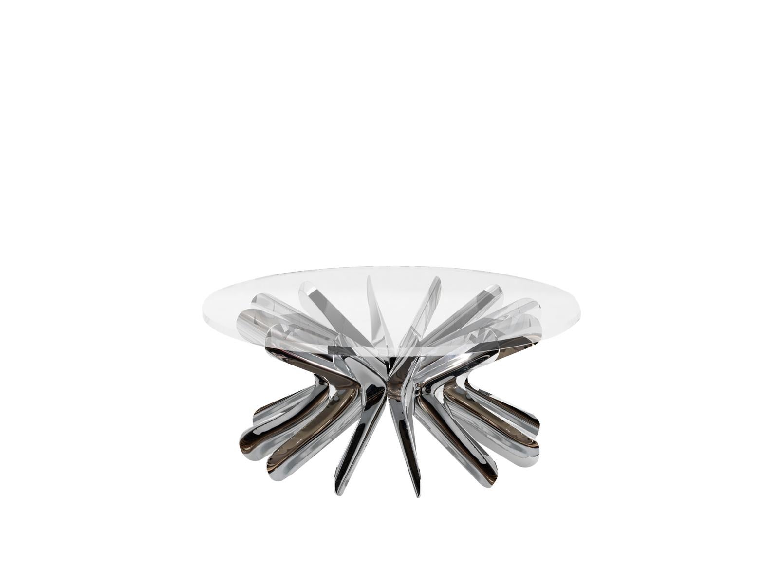 Limited Edition Large Steel in Rotation Coffee Table in Polished ...