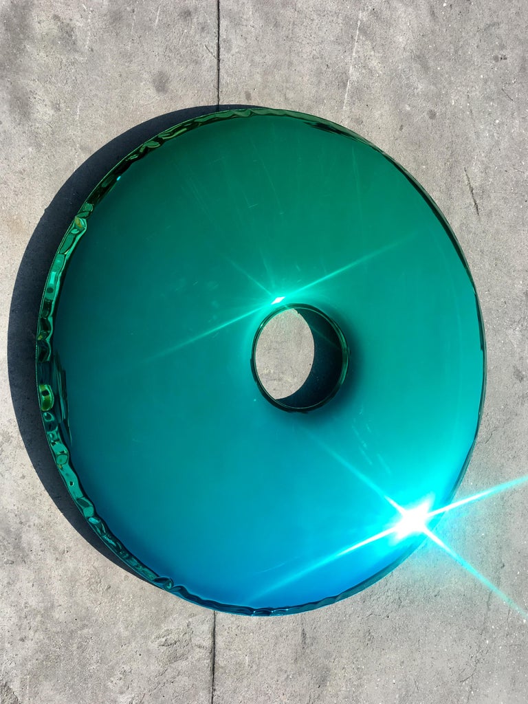 Limited Edition Rondo 75 Gradient Mirror in Green Stainless Steel by ...
