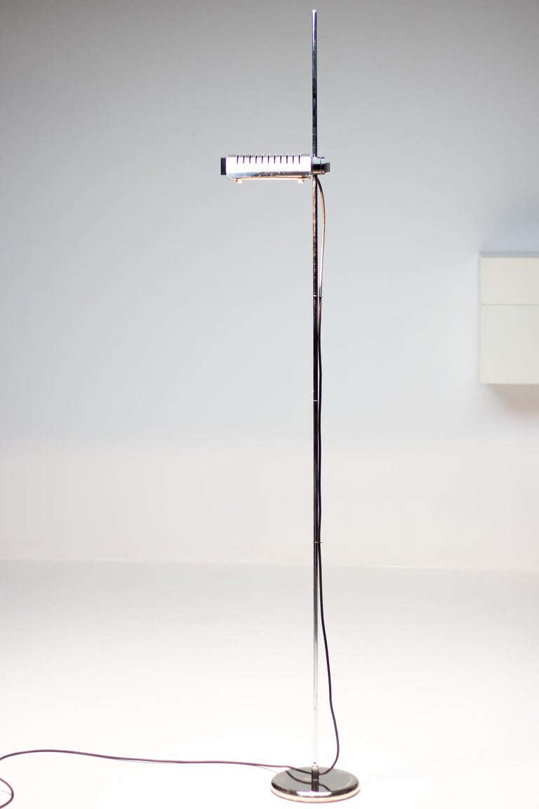 Limited Edition Silver Joe Colombo for O-Luce Alogena Floor Lamp For ...