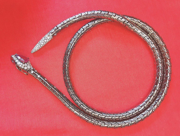 Limited Edition Snake/Serpentine Necklace, Black Tourmaline, Ruby and ...