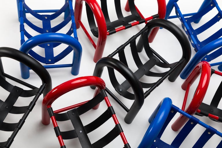 Limited Edition Tubular Magazine Rack by Another Human, Red and Black ...