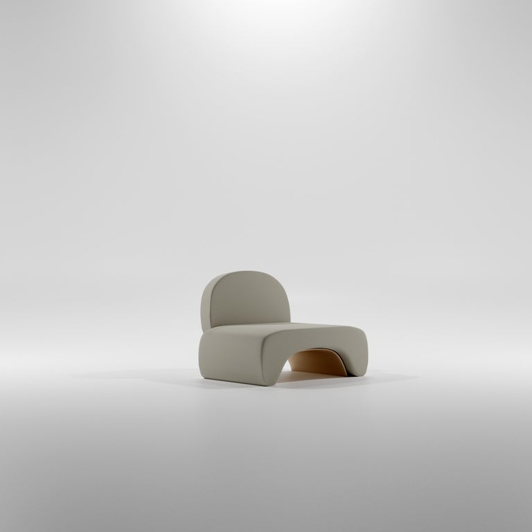 Limited Edition U Chair in Concrete Cement and Bronzed Steel Lounge ...