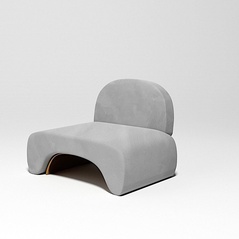 Limited Edition U Chair in Concrete Cement and Bronzed Steel Lounge ...