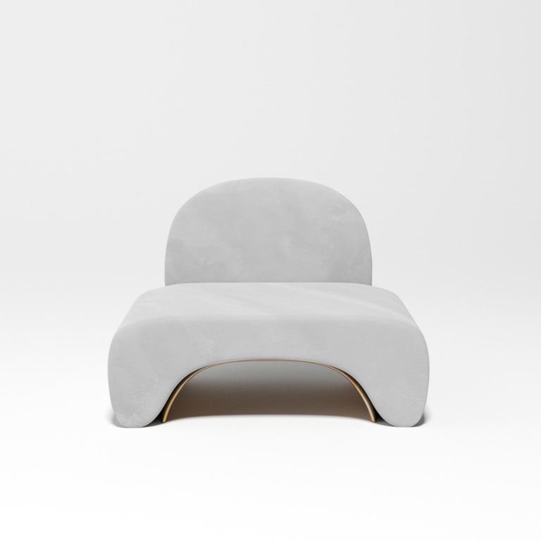 Limited Edition U Chair in Concrete Cement and Bronzed Steel Lounge ...