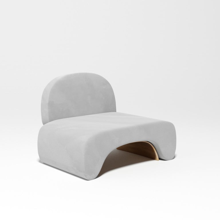 Limited Edition U Chair in Concrete Cement and Bronzed Steel Lounge ...