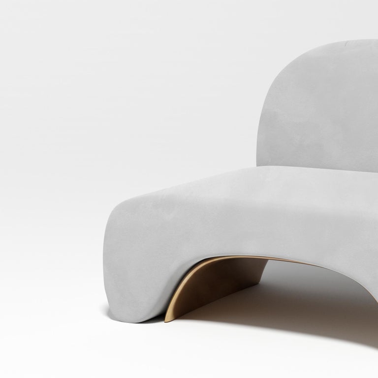 Limited Edition U Chair in Concrete Cement and Bronzed Steel Lounge ...