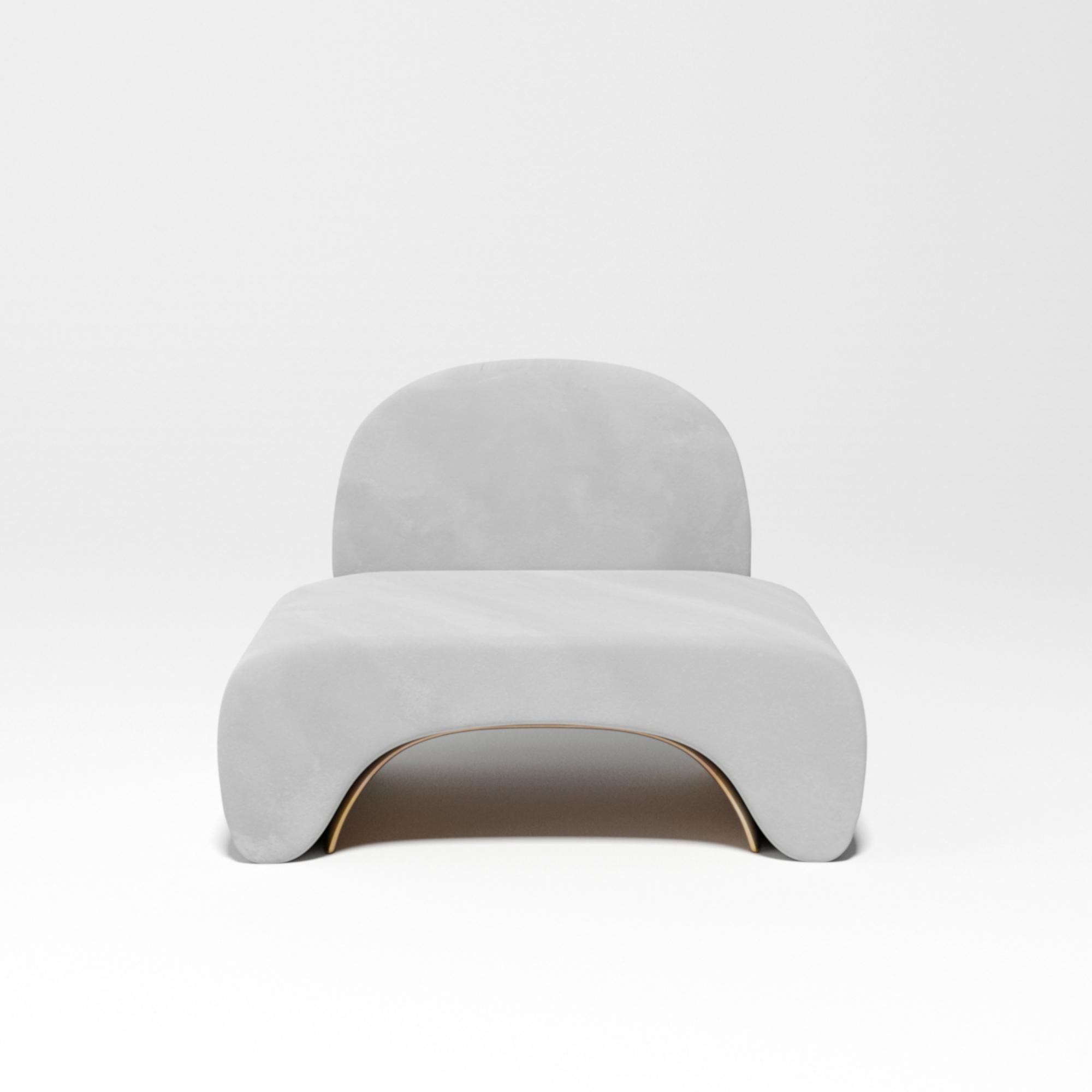 Limited Edition U Chair in Concrete Cement and Bronzed Steel Lounge ...