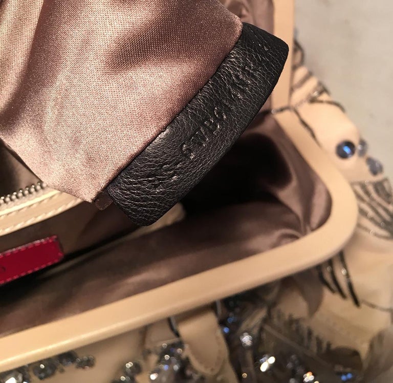 Limited Edition Valentino Alice Glam Sequin and Feather Frame Tote Bag ...