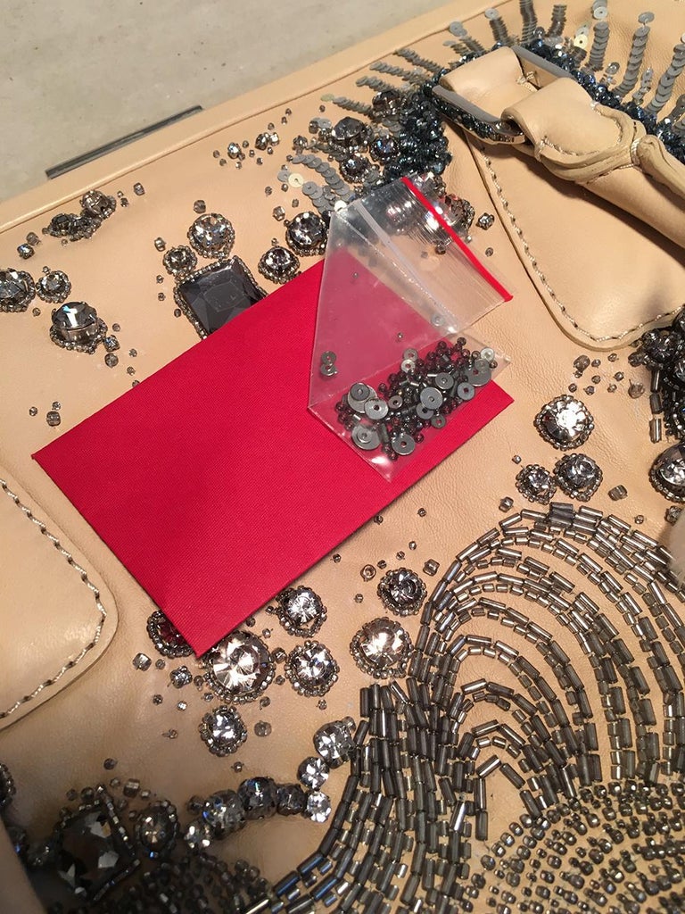 Limited Edition Valentino Alice Glam Sequin and Feather Frame Tote Bag ...