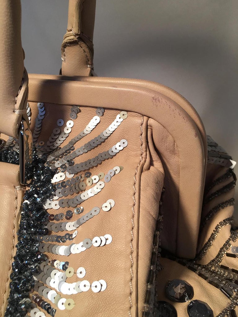 Limited Edition Valentino Alice Glam Sequin and Feather Frame Tote Bag ...