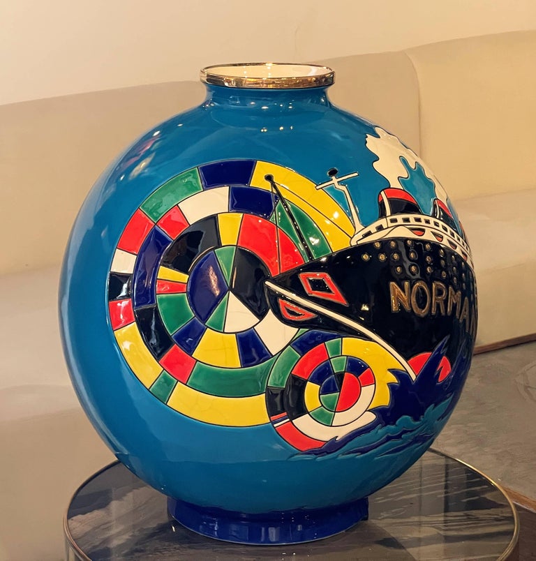 Limited Edition Vase by Longwy, Titled Normandie For Sale at 1stDibs