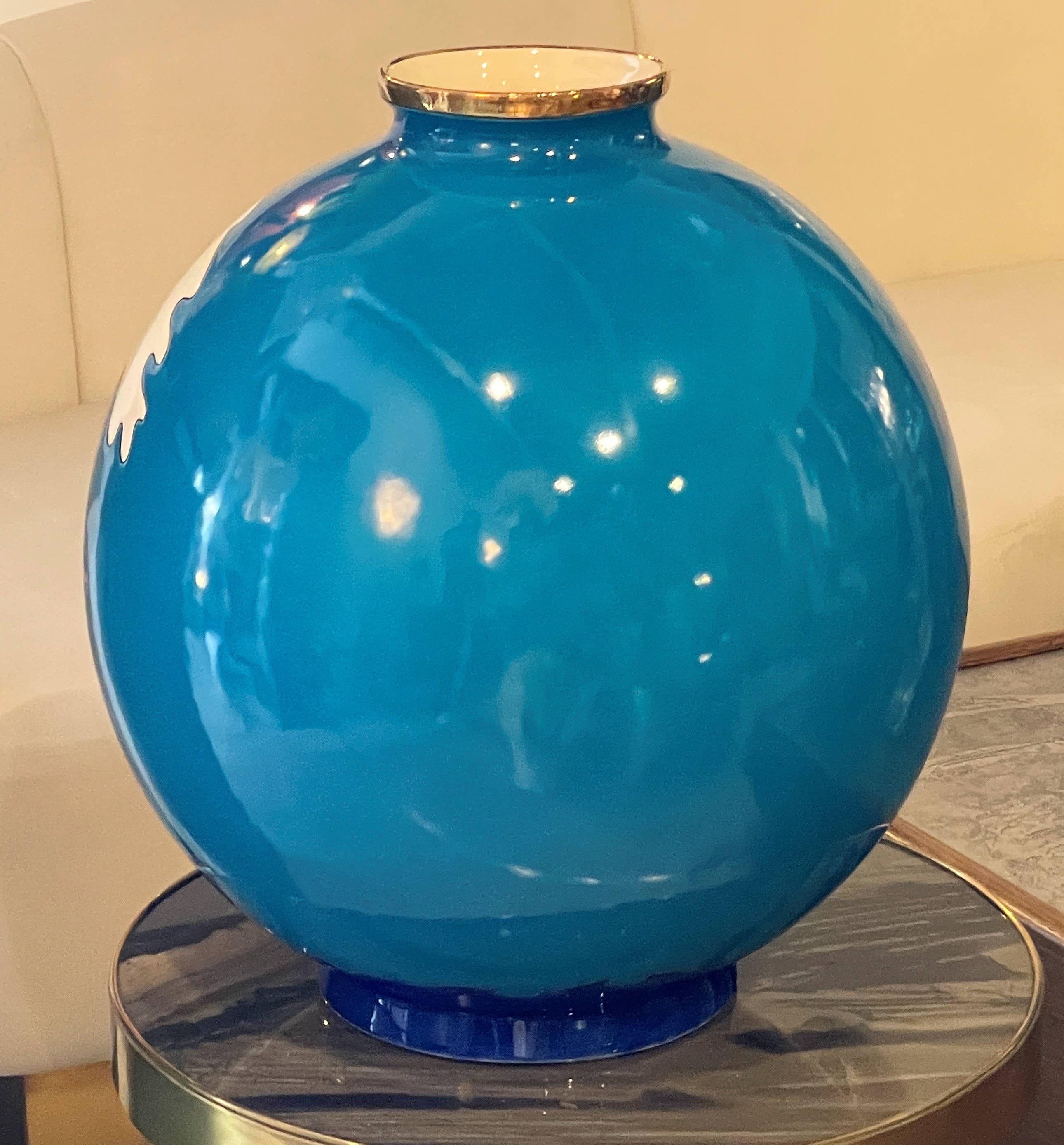 Limited Edition Vase by Longwy, Titled Normandie at 1stDibs