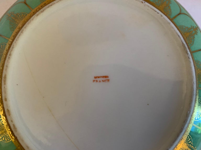 Limoges Fine Porcelain Dinnerware Covered Oval Soup Tureen Rare Green ...