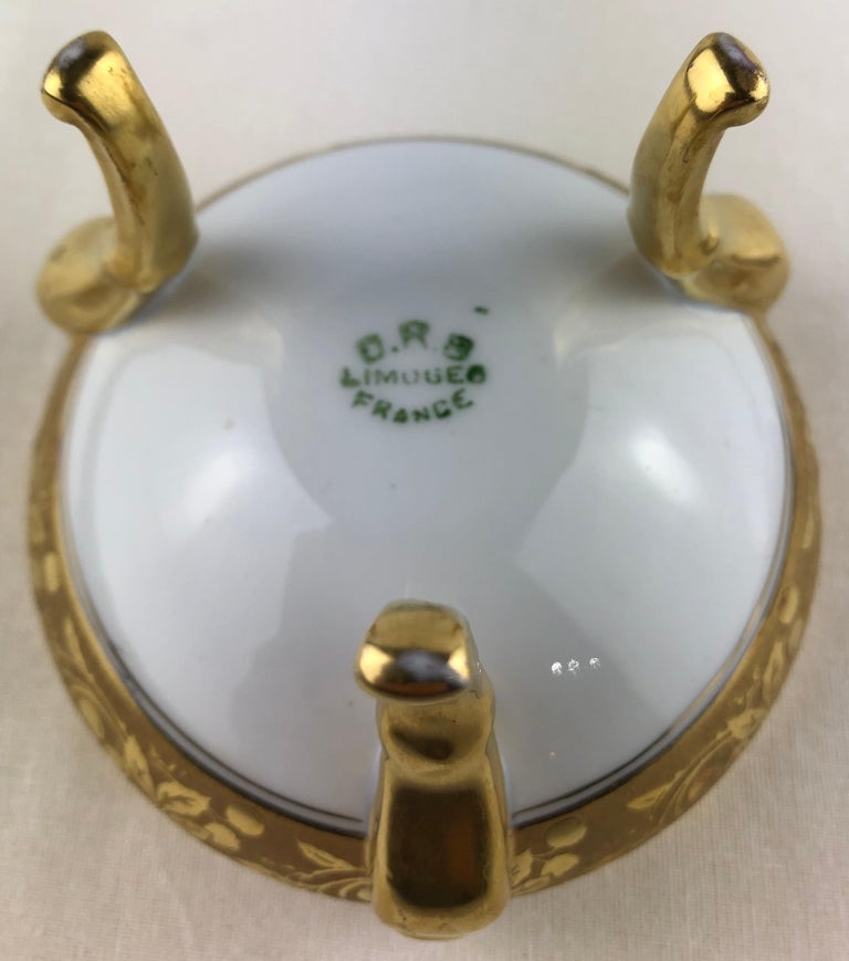 Limoges Footed Gold Trim Trinket or Jewelry Box, Descotte Reboisson and ...