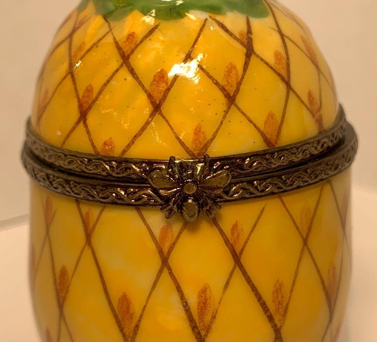 Limoges France Porcelain Pineapple Symbol of Hospitality Trinket Box at ...