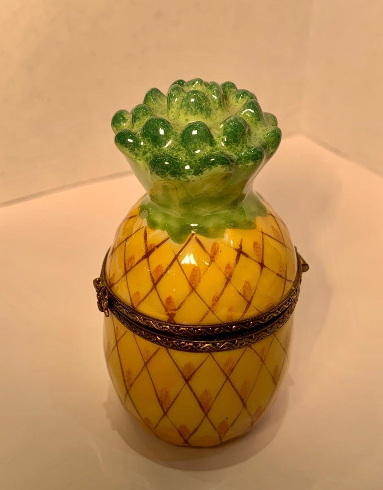 Limoges France Porcelain Pineapple Symbol of Hospitality Trinket Box at ...