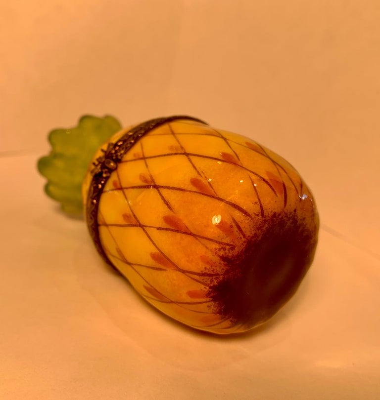 Limoges France Porcelain Pineapple Symbol of Hospitality Trinket Box at ...
