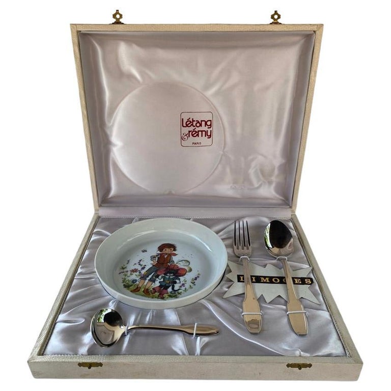 Limoges Paris Letang Remy baby shower Porcelain set Puss in Boots 1970 ...