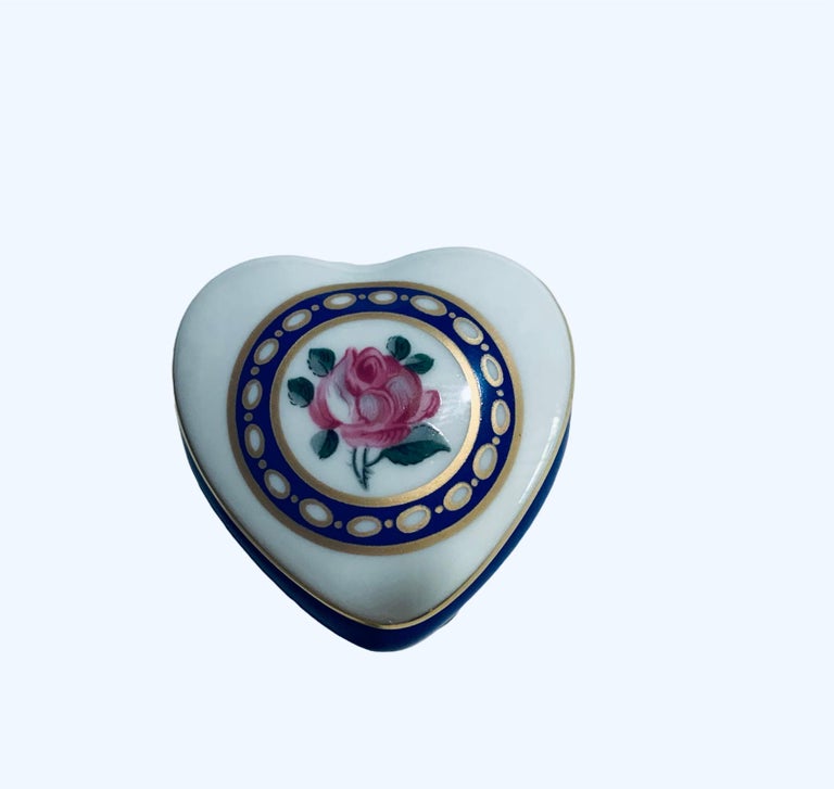Limoges Porcelain Heart Shaped Trinket box For Sale at 1stDibs