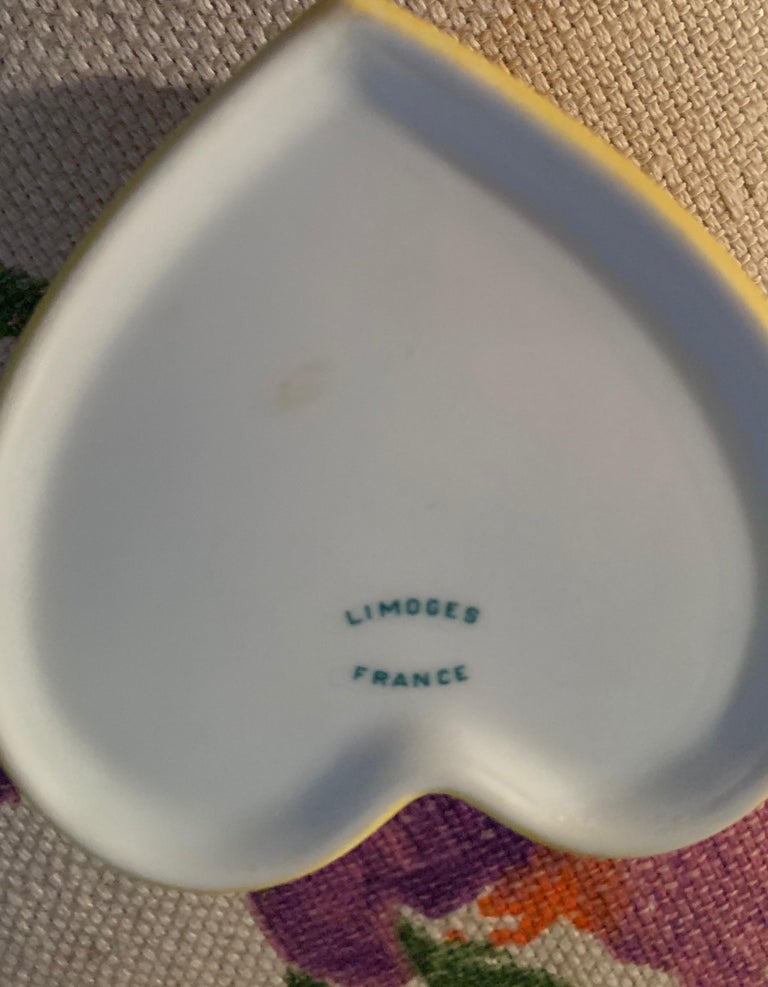 Limoges Porcelain Heart Trinket Box, Canary Yellow, French Porcelain ...
