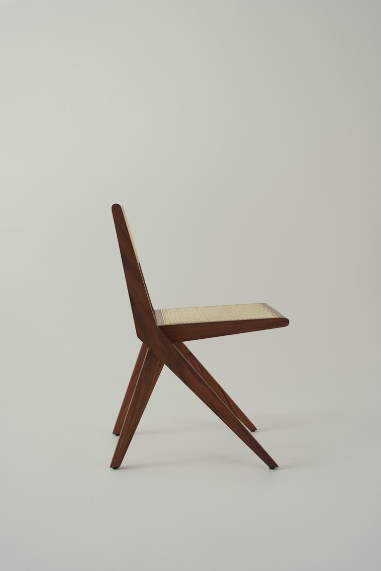 Lina Chair by Daniel Boddam, Walnut/Rattan For Sale at 1stDibs