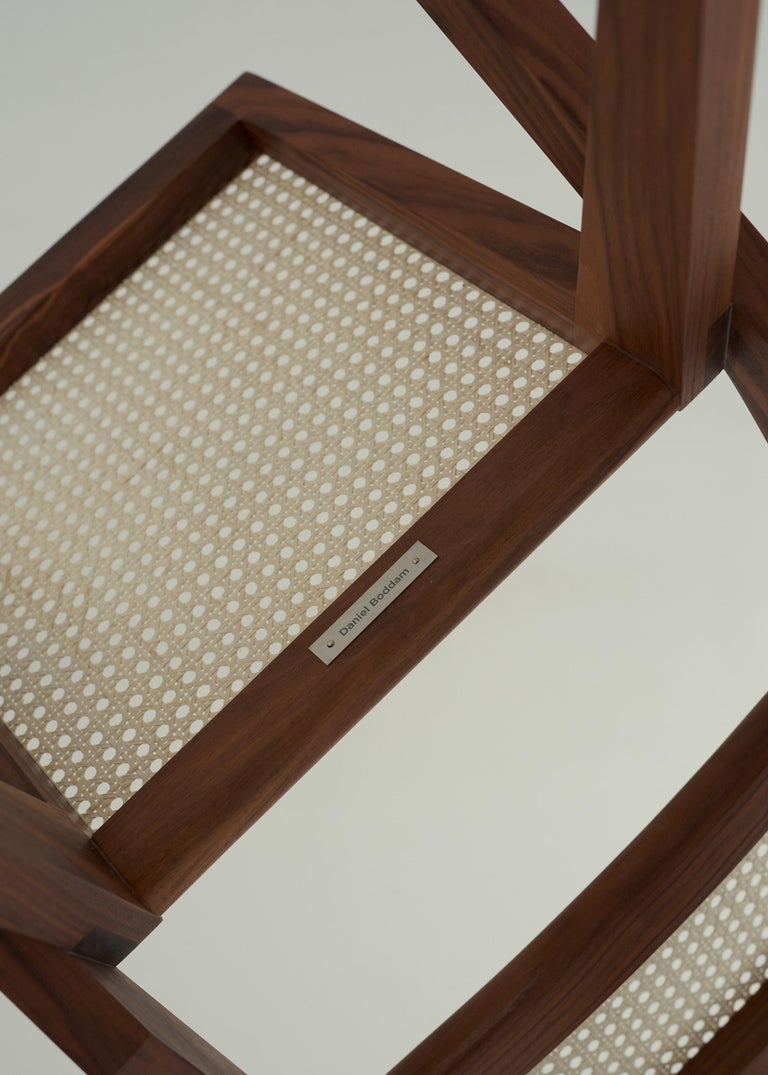 Lina Chair by Daniel Boddam, Walnut/Rattan For Sale at 1stDibs