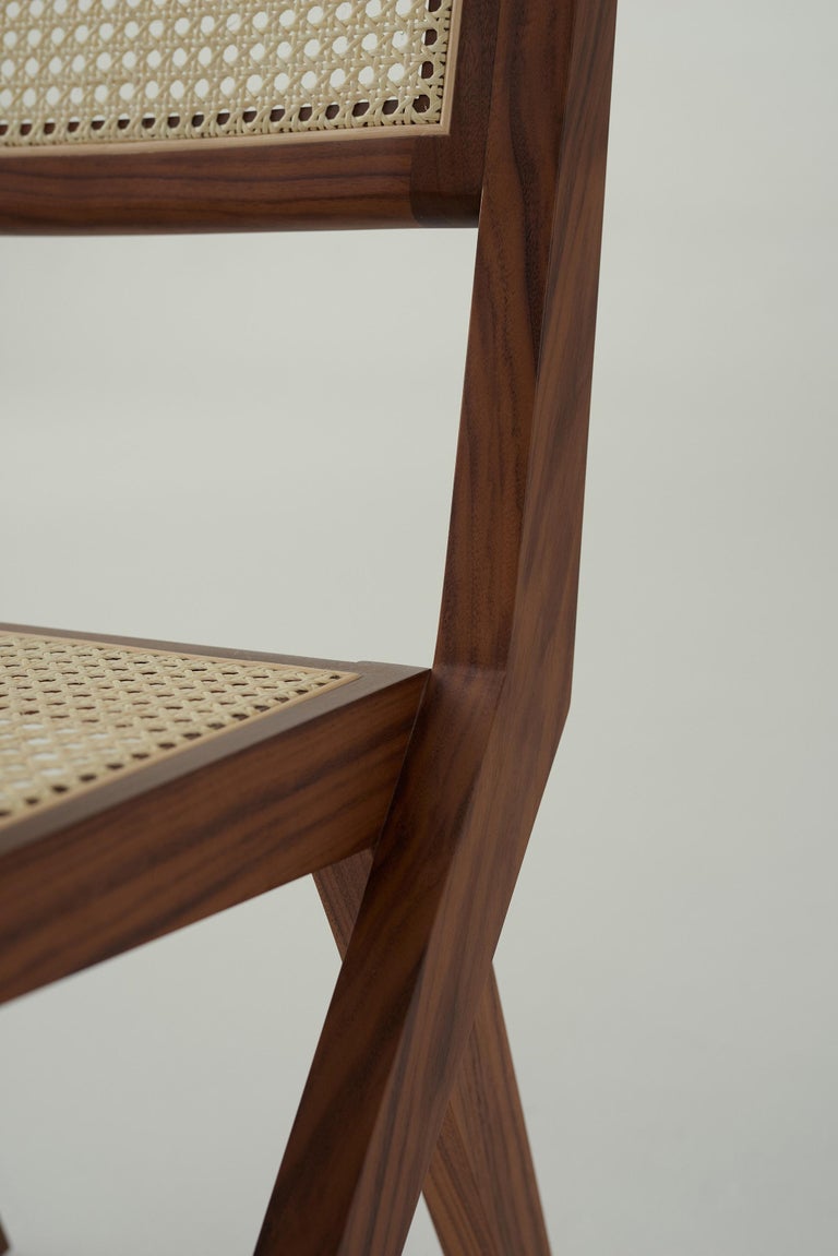 Lina Chair by Daniel Boddam, Walnut/Rattan For Sale at 1stDibs