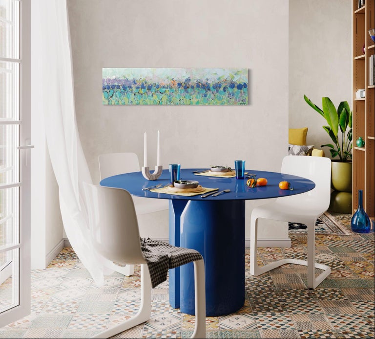 Linda Bigness - "Blue Wave" Abstract Encaustic Painting For Sale at 1stDibs