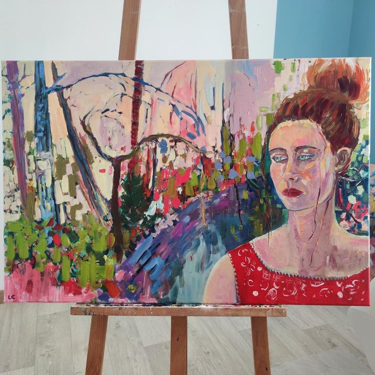 Linda Clerget - Expressionist woman portrait in the forest 'When the ...