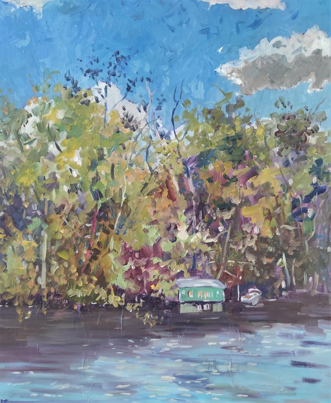 Linda Clerget - Impressionist landscape painting 'Garden in summer' For ...