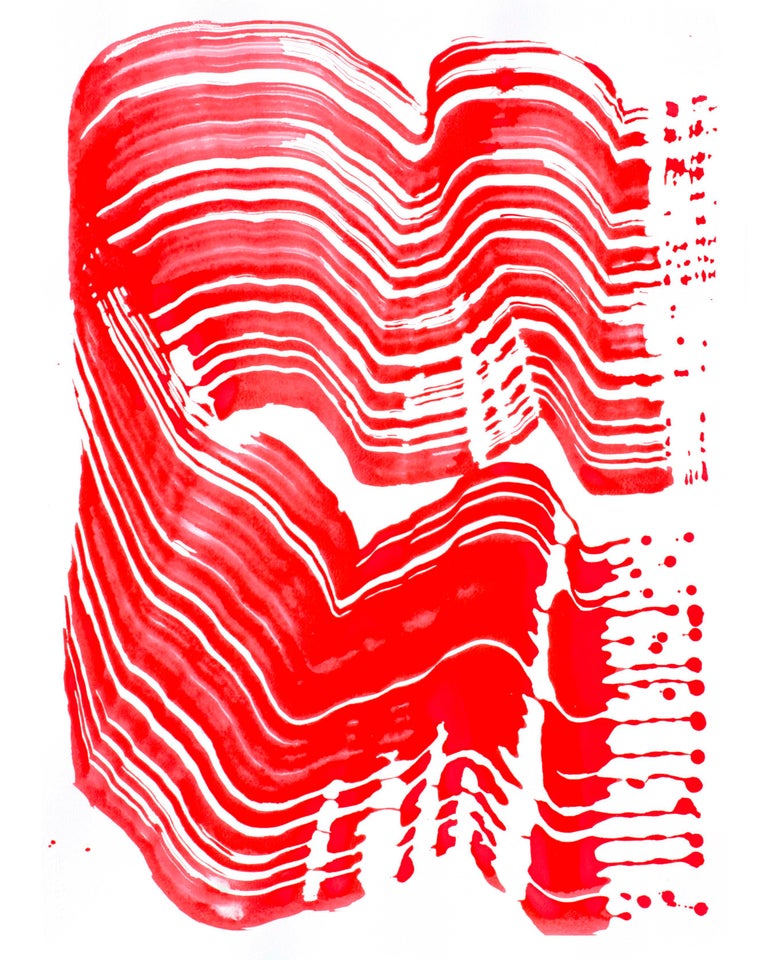 Linda Colletta - Neon Vermillion V, Acrylic on Arches Paper, Gallery ...